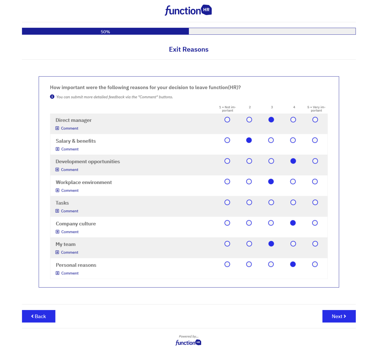 Customized questionnaires that reach every employee
